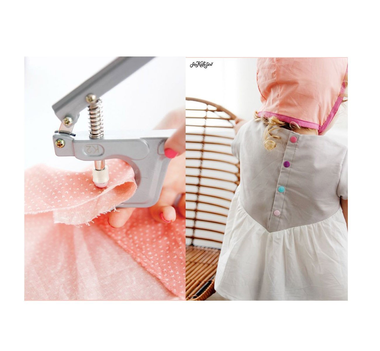 ilauke 400 Sets Snap Buttons with Snap Pliers T5 Plastic Snaps No-Sew Buttons Fastener Setter for Clothing Diapers Bibs Rain Coat Crafting