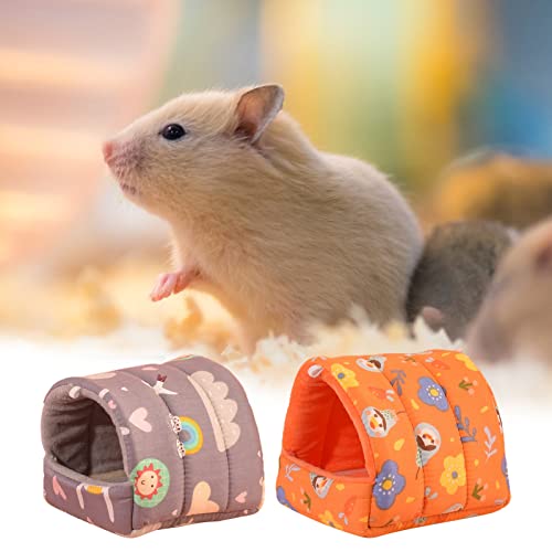 Guinea Pig House Bed Cozy Hamster Cave Hideout for Dwarf Rabbits Hedgehog Chinchilla Hamster Bearded Dragon and Other Small Animals Winter Nest Hamster Cage Accessories Cyan M