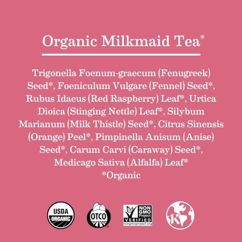 Earth Mama Angel Baby Organic Milkmaid Nursing Tea, 16 Teabags/Box (Pack of 2)