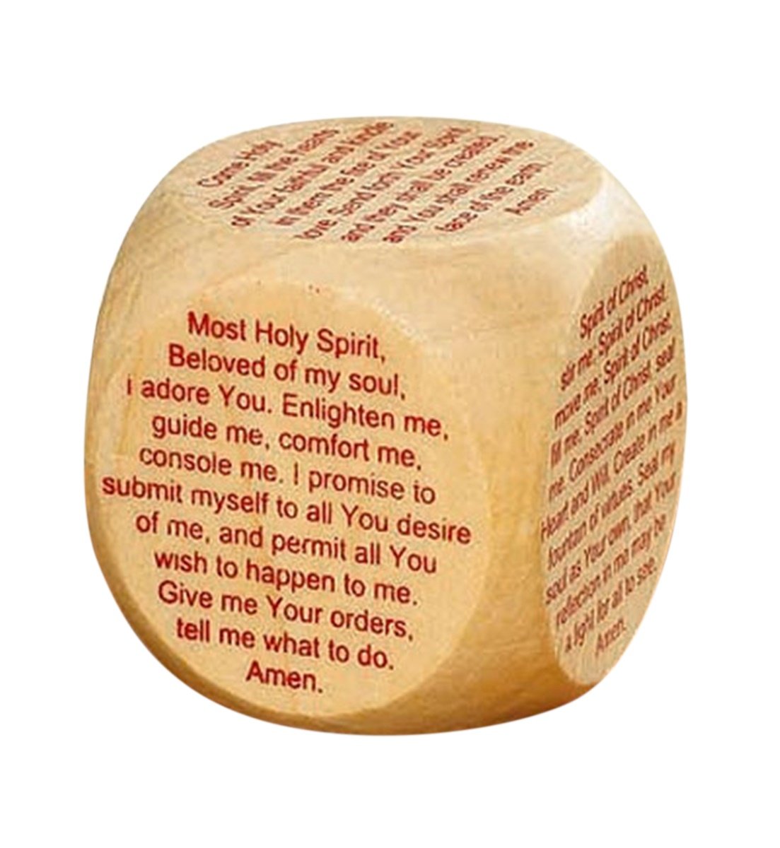 Prayer Cubes Wooden with Confirmation Prayers, 1 5/8 Inch