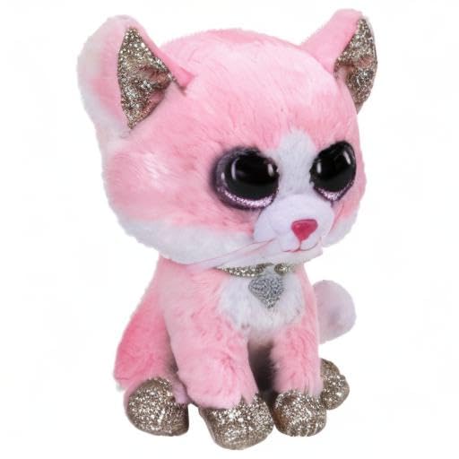 TY 2007516 Fiona Cat Beanie Boo Pink Stuffed Animal, Multicoloured, 3.1 x 2.75 x 5.51 Centimeters
