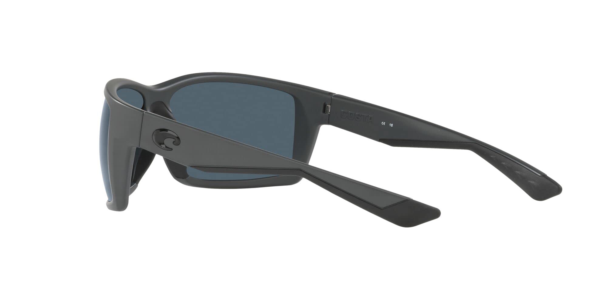 Costa Del Mar Reefton 6S9007 600705 64MM 98 Matte Grey/Grey 580P Plastic Polarized Rectangular Sunglasses for Men + BUNDLE with Designer iWear Eyewear Kit
