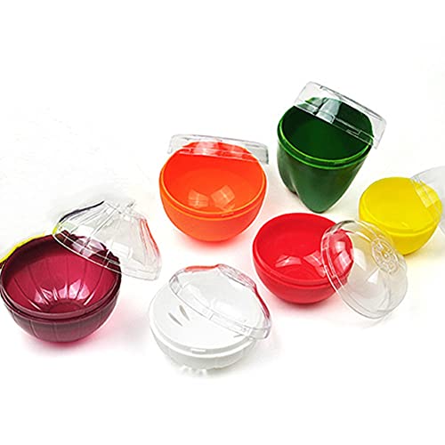 OUKEYI Reusable Fruit and Vegetable Storage Containers Refrigerator Box Storage Bowls Saver Holder Keeper for onion, Green pepper, Tomato, Lemon, and garlic ,Refrigerator Vegetable Crisper 5 Pack
