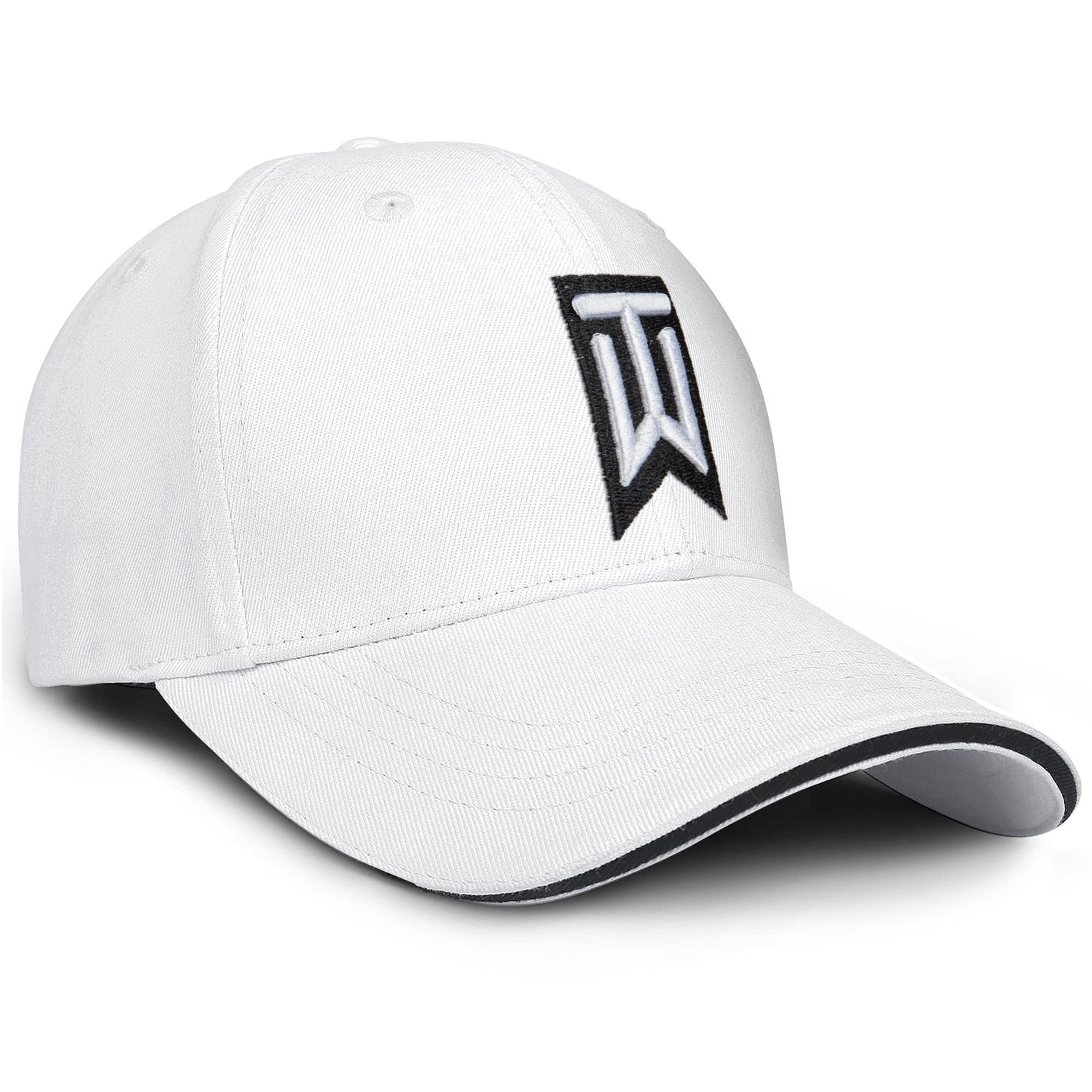 Classic Embroidered Logo Golf Hat Adjustable Baseball Cap Fans Baseball Hat for Men Women White