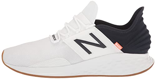 New Balance Men's Fresh Foam Roav V1 Running Shoe, White/Eclipse, 12