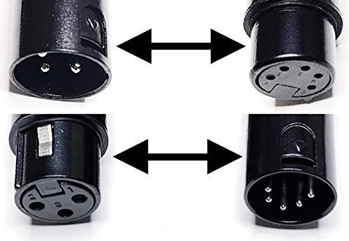 CESS-078 XLR 3-Pin to XLR 5-Pin Adapter Cables, XLR3M to XLR5F & XLR3F to XLR5M, 2 Pack