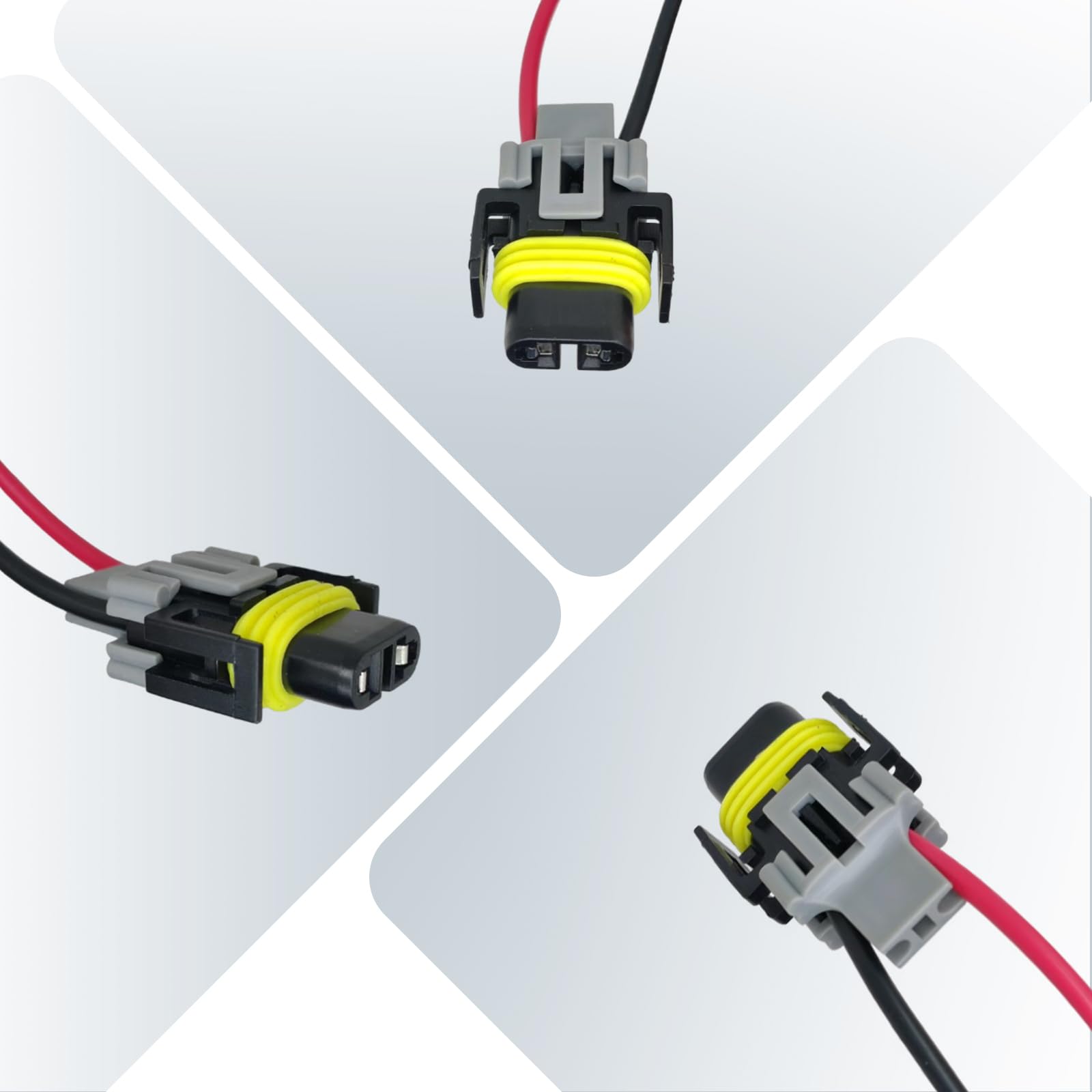 Hawyet 2 PCS Headlight Wire Socket Connector, H11 Fog Light Harness Plug, IP20 Waterproof Car Waterproof Connector, Suitable for Most Models (Black)