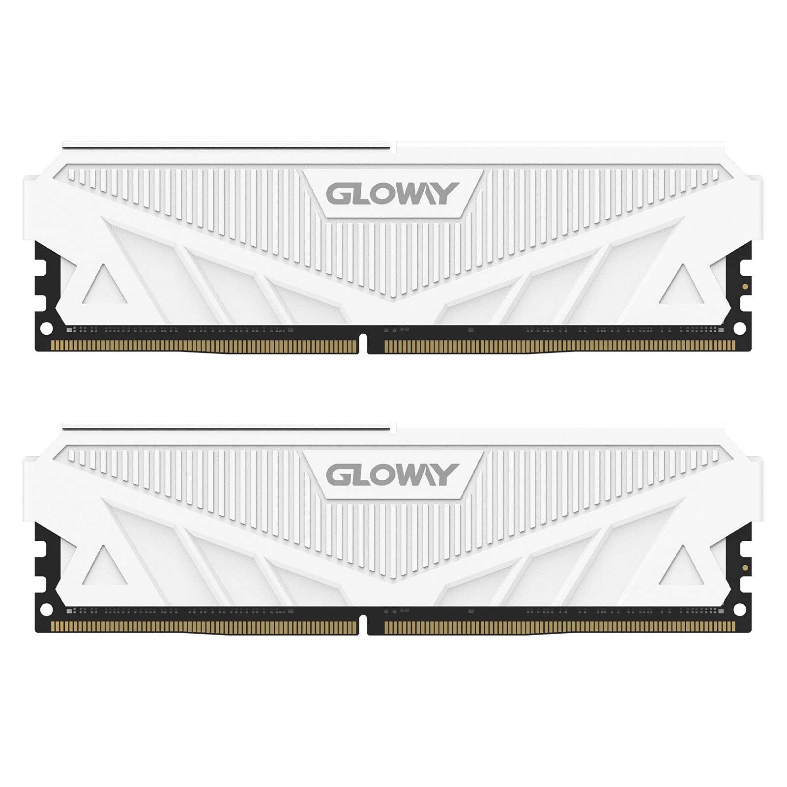 DDR4 Ram,16GB (2 x 8GB) 3200MHz(PC4-25600) CL18 1.35V 288-Pin Gloway DDR4 UDIMM Aluminum Desktop Compter Memory Kit- White