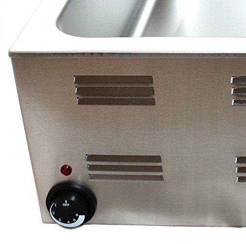 Tiger Chef Food Warmer - Full Size Countertop Food Warmers - Commercial Electric Steam Table for Buffet - Includes Steam Table Pan Cover