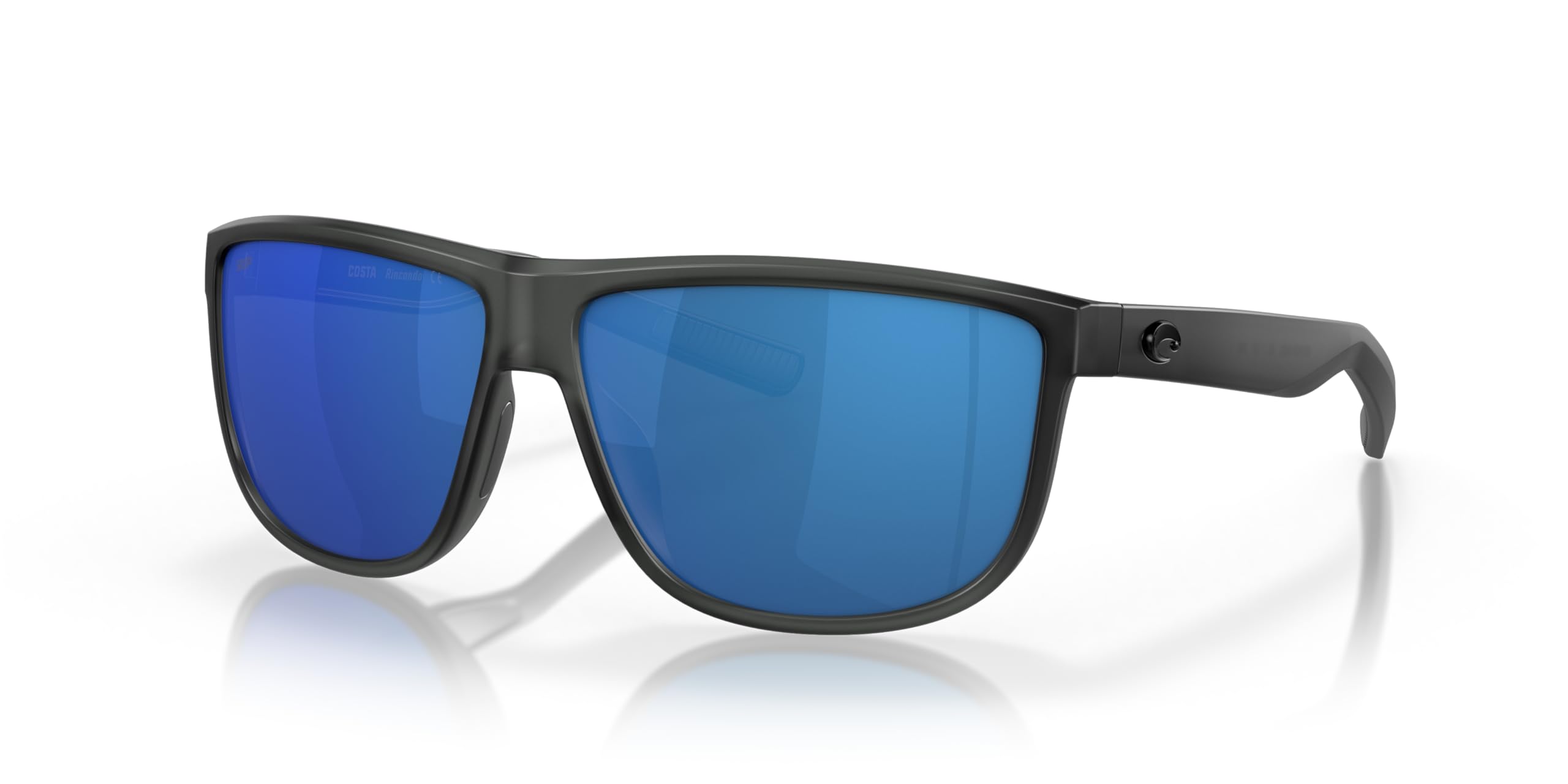 Costa Man Sunglasses Matte Smoke Crystal Frame, Blue Mirror Lenses, 61MM
