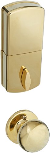 MiLocks TFK-02P Digital Deadbolt Door Lock and Passage Knob Combo with Keyless Entry via Keypad Code for Exterior Doors, Polished Brass