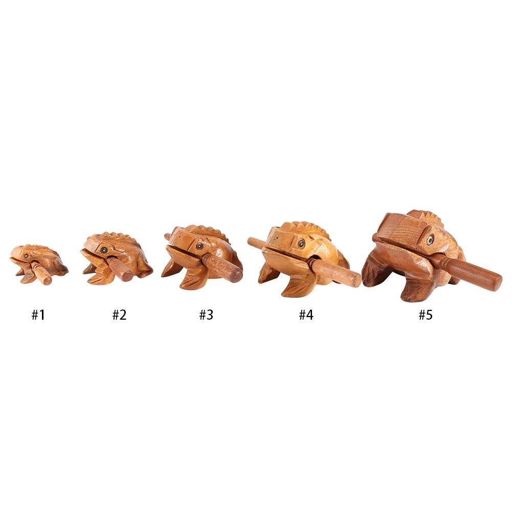 Thailand Traditional Craft Wooden Lucky Frog Interesting & Cute Craft Manual Croaking Musical Instrument Home Office Decor(5#)