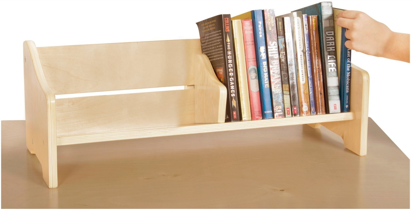 Guidecraft Tabletop Book Browser - Natural, Bookshelf For Kids, Home Office and School Furniture, Book Organizer