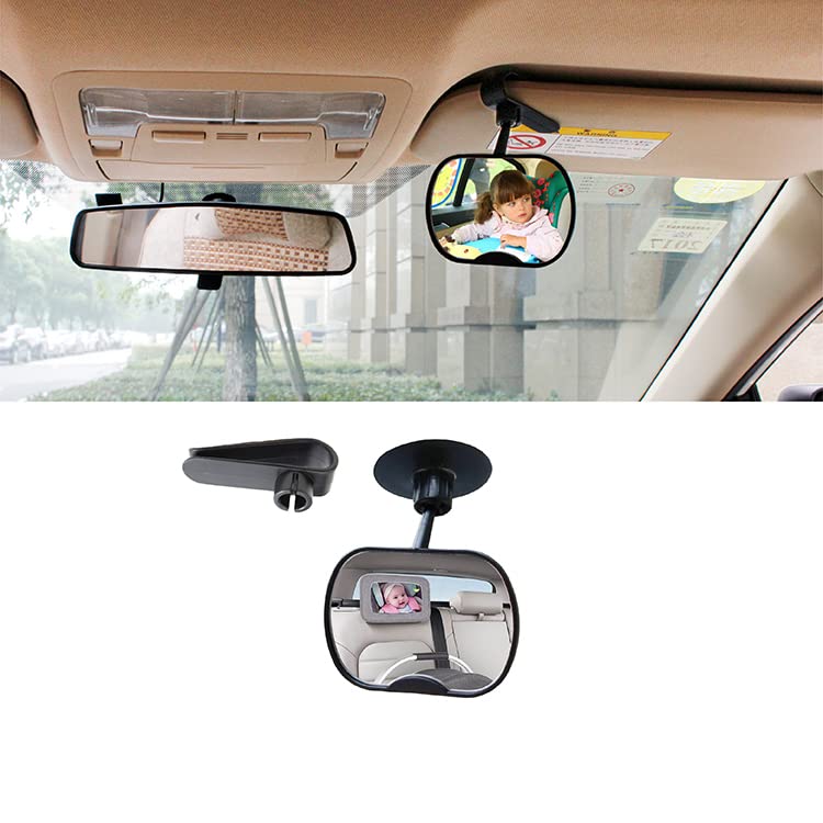 DEAR MIA LITTLE LIZ | Baby Rearview Mirror | Safety Mirror | Rear Seat Use | With Suction Base and Clamp | Mini