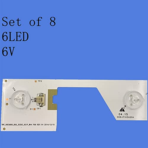 CEVIZ 6v LED Backlight Strip 6 Lamp B50A658U U50S6806S L50E5800A LVU500NDEL SW-4C-LB5006-YH2 TMT_50E5800_8X6_3030C Compatible with TCL