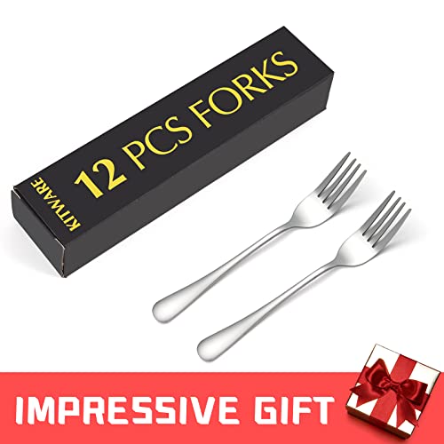 Silver Salad Forks Set of 12 pieces,Stainless Steel Flatware Forks 6.8 inch,Mirror Polish Small Utensils, New Kitchen Essentials Cutlery Set Dishwasher Safe
