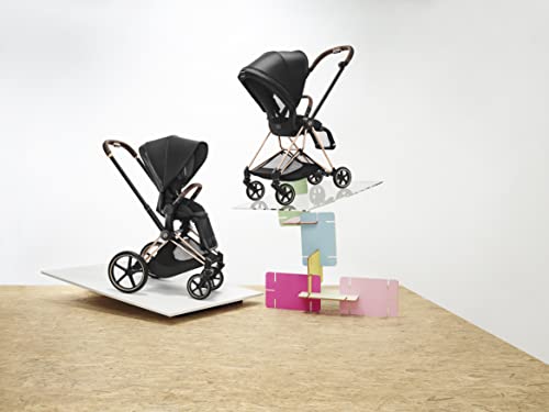 Cybex Mios 2 Complete Stroller, One-Hand Compact Fold, Reversible Seat, Smooth Ride All-Wheel Suspension, Extra Storage, Adjustable Leg rest, True Red Seat with Chrome/Brown Frame