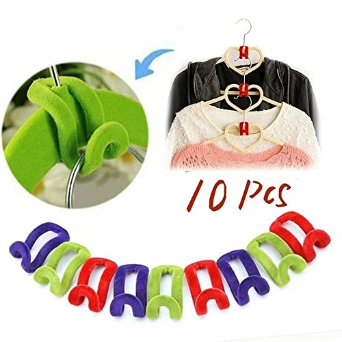 okdeals Flocking Clothes Rack Creative Storage Holder Antislip Household Easy Hook Closet Organizer 10PCS(Grey)