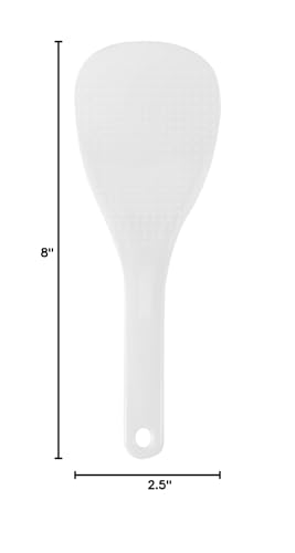 pizarra Kitchen Dotted White Plastic Flat Rice Scoop Paddle Meal Spoon