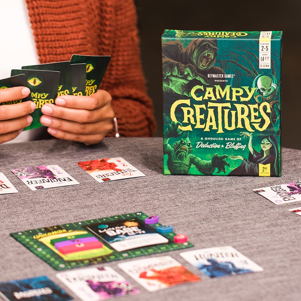Campy Creatures 2nd Edition - a ghoulish Card Game of Bluffing, Deduction, and Trick Taking for Families and Monster Lovers
