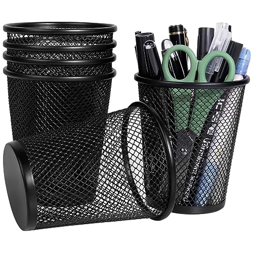 Gwybkq Pencil Holder 6 Packs for Desk Mesh Pen Cups Metal Pencil Holder Desk Organizers and Storage