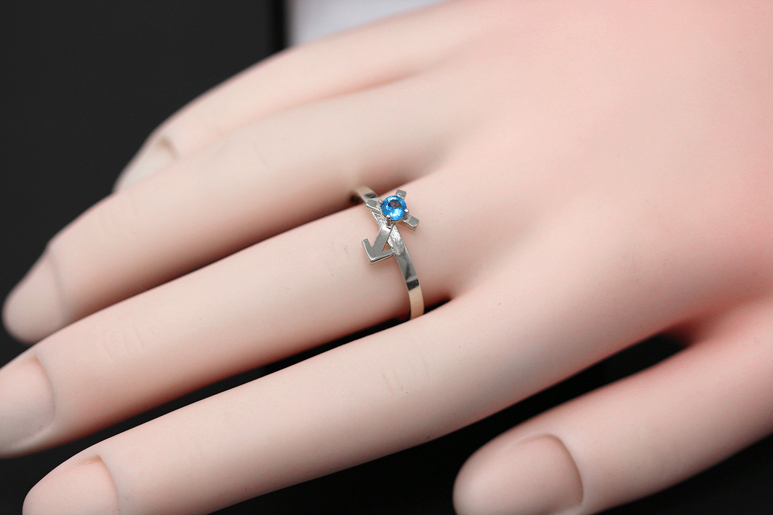 CaliRoseJewelry Sterling Silver Sagittarius Zodiac Ring for Women with December Birthstone (Size 8.5)