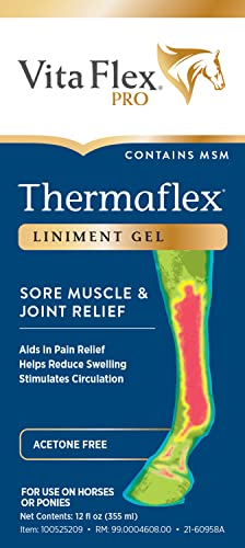 Vita Flex Thermaflex Liniment Gel for Sore Muscles and Joint Relief in Horses 12 Fluid Ounces
