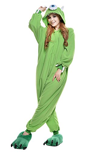 VU ROUL Unisex-adult Costumes Mike Onesie Pajamas Size Medium Green