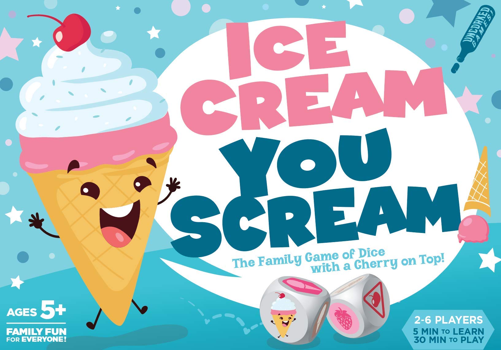 UNCORKED GAMES! Ice Cream You Scream! The Family Game of Dice! Kids Game Night, Party Game and Gift!