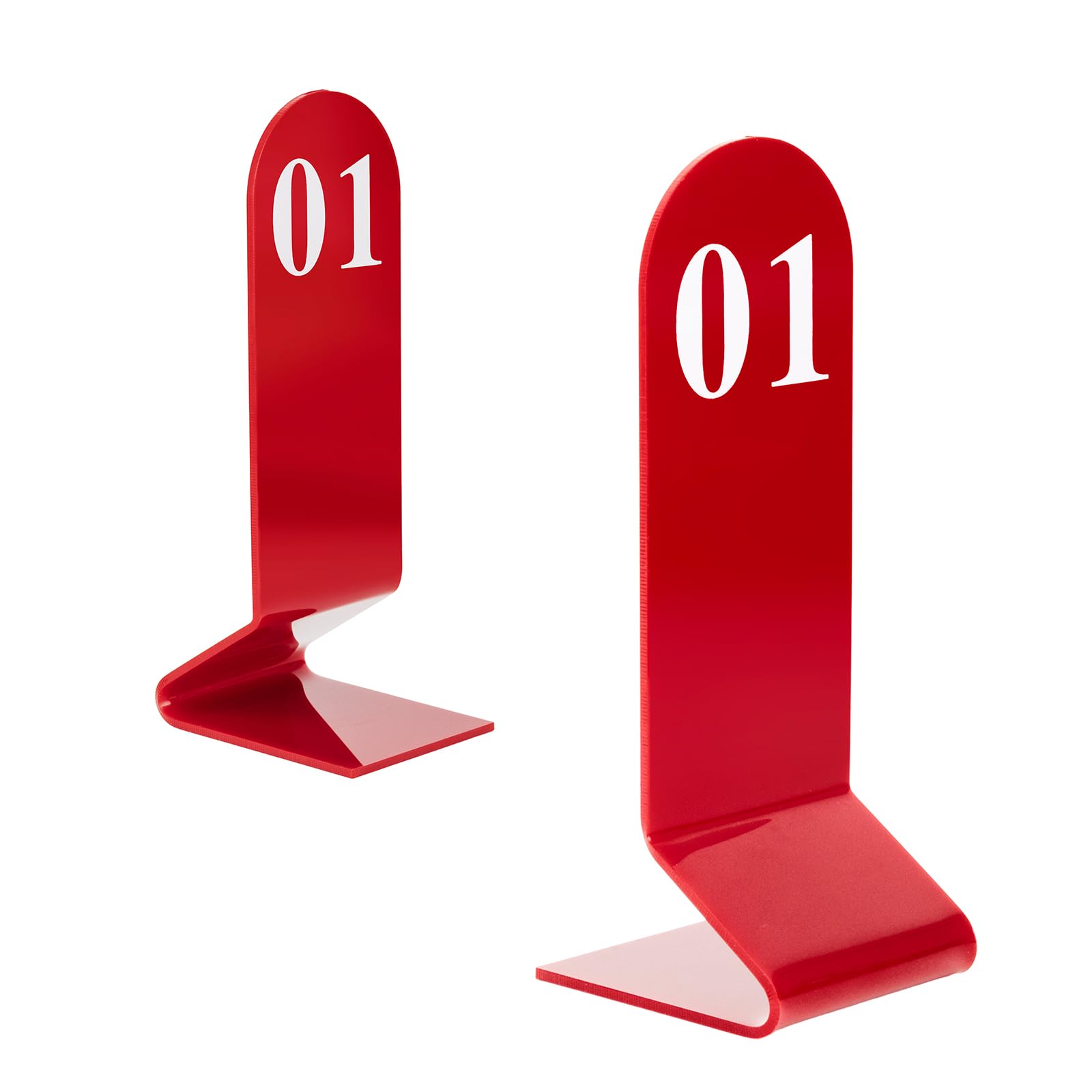 Muka Set of 10 Acrylic Double Sided Table Numbers, Number Signs for Wedding Restaurant Banquet-Red-Number 1to10