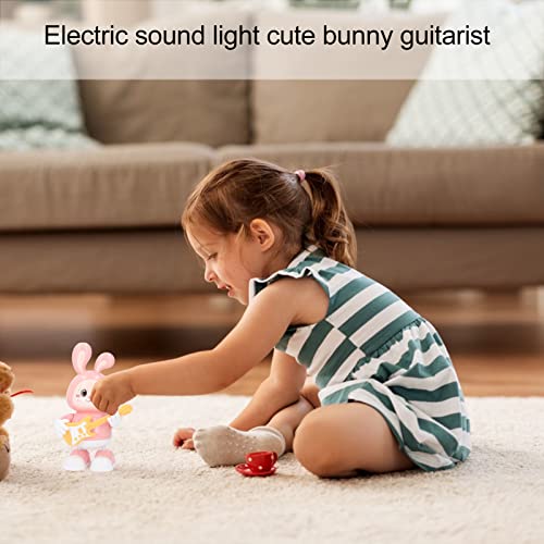 jerss Dancing Bunny Model ABS Robot Exquisite Dancing Bunny Model Electric Sound for Kids Party (Pink)