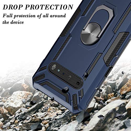 Sitikai Compatible with LG V60 ThinQ/LG V60 Case [Military Grade Drop Protection] with Metal Rotating Ring Holder Magnetic Kickstand Hard PC Protective Bumper Rugged Anti-Scratch Shockproof Blue