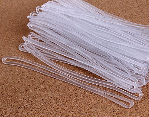 Mini Skater 6 Inch Premium Clear Plastic Travel Luggage Name Tag Loop Straps/Loops for Luggage Bag ID Tag,50Pcs