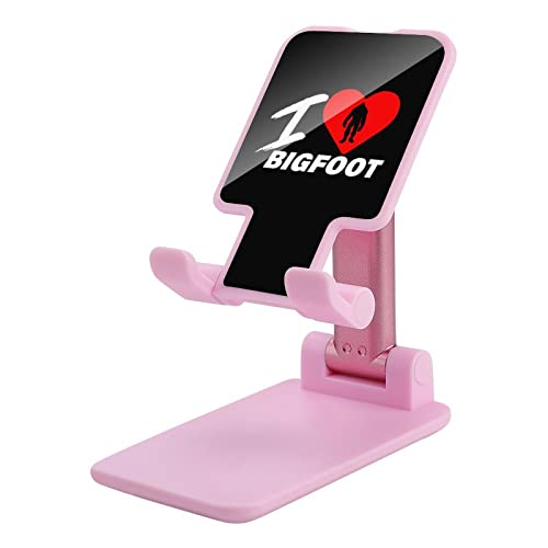 I Love Bigfoot Cell Phone Stand for Desk Foldable Phone Holder Height Angle Adjustable Sturdy Stand Pink-Style