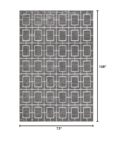 Unique Loom Marilyn Monroe Glam Collection Area Rug - Deco (6' 1' x 9' Rectangle, Gray Silver/ Silver)