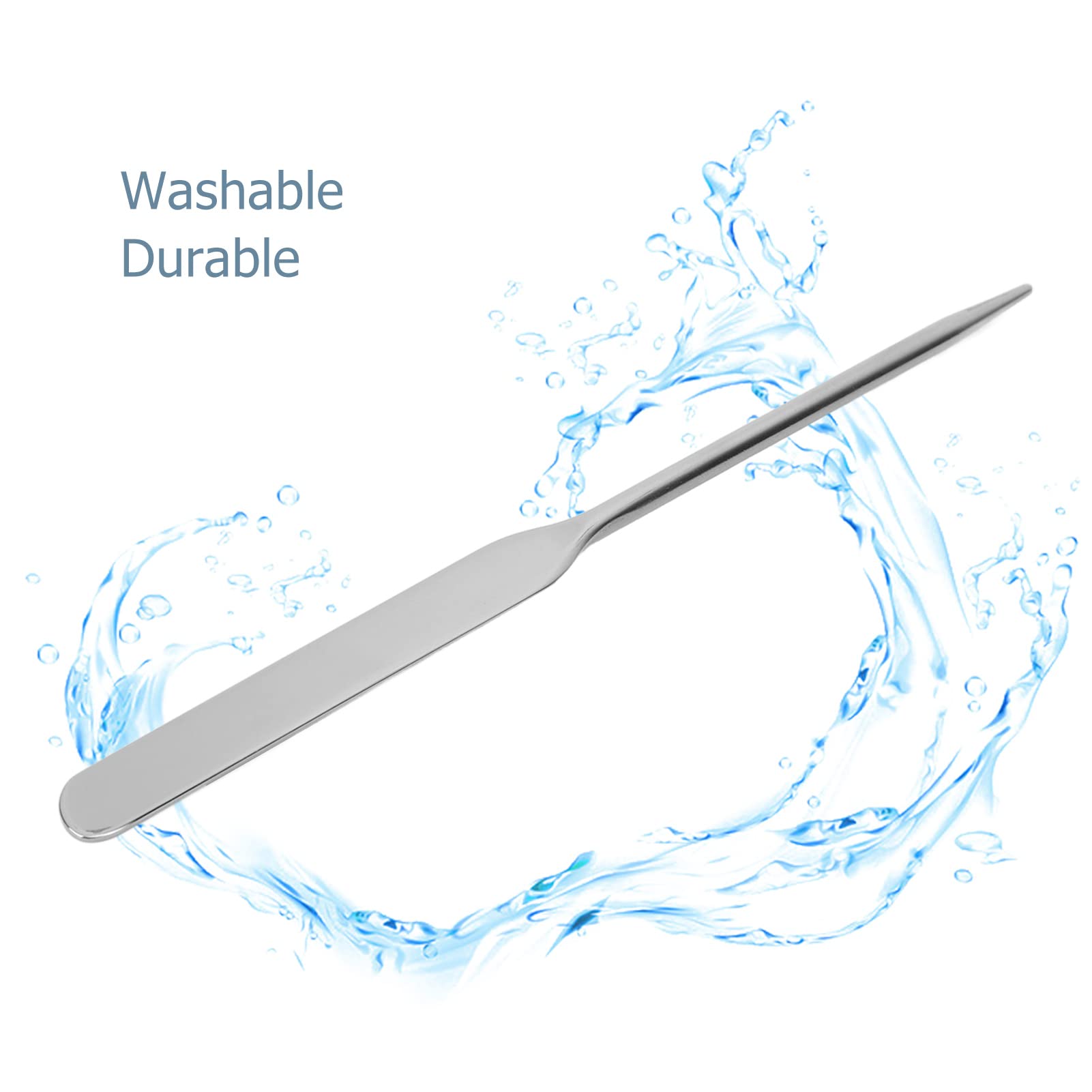 Dioche Stainless Steel Makeup Spatula, Liquid Spatula, Ergonomic Nail Art Makeup Stirring Rod, proof Beauty Spatula, for Makeup Artist