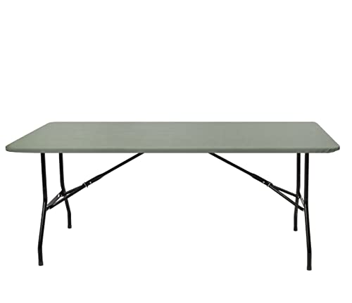 moty Folding Table Cover, Polyester Fitted Waterproof Outdoor Tablecloth Protector with Elastic for Rectangle Picnic Tables, Washable, Wrinkle Resistant, for Patio, Parties, Camping