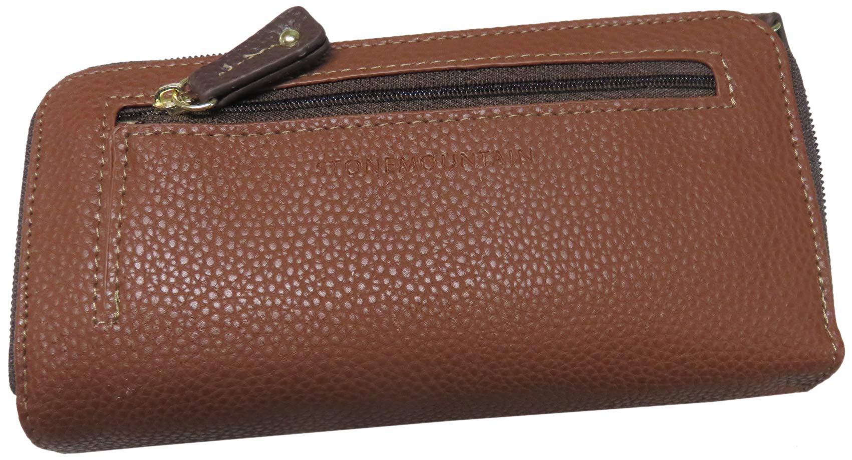 Stone Mountain Cornwell Leather Checkbook Wallet Cognac Brown