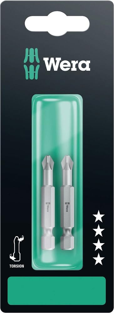 Wera Series 4 851/4 TZ SB Sheet Metal Bit, Phillips 2 (Pack of 2)