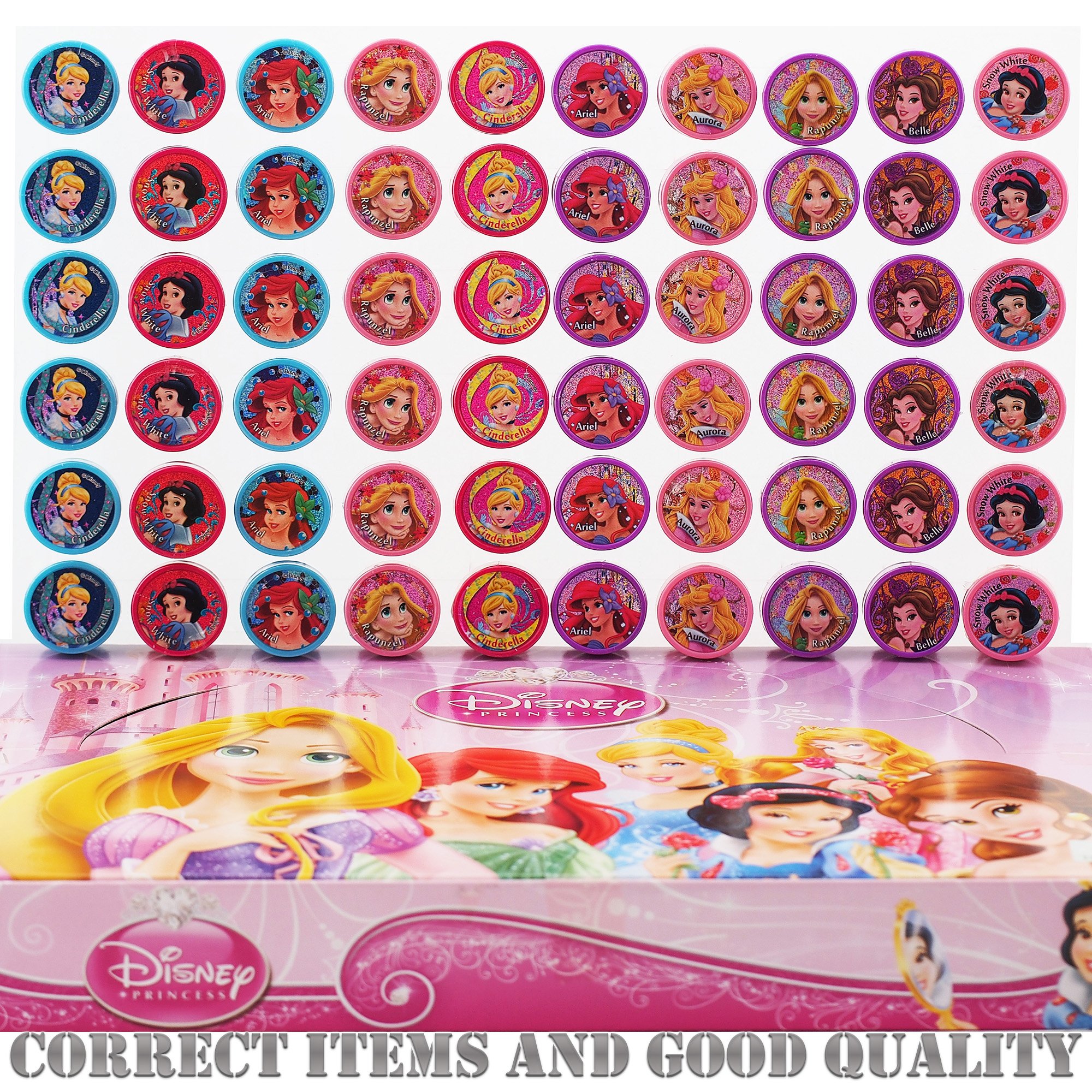 Princess Disney 10 Assorted Self Inking Stampers Party Favor
