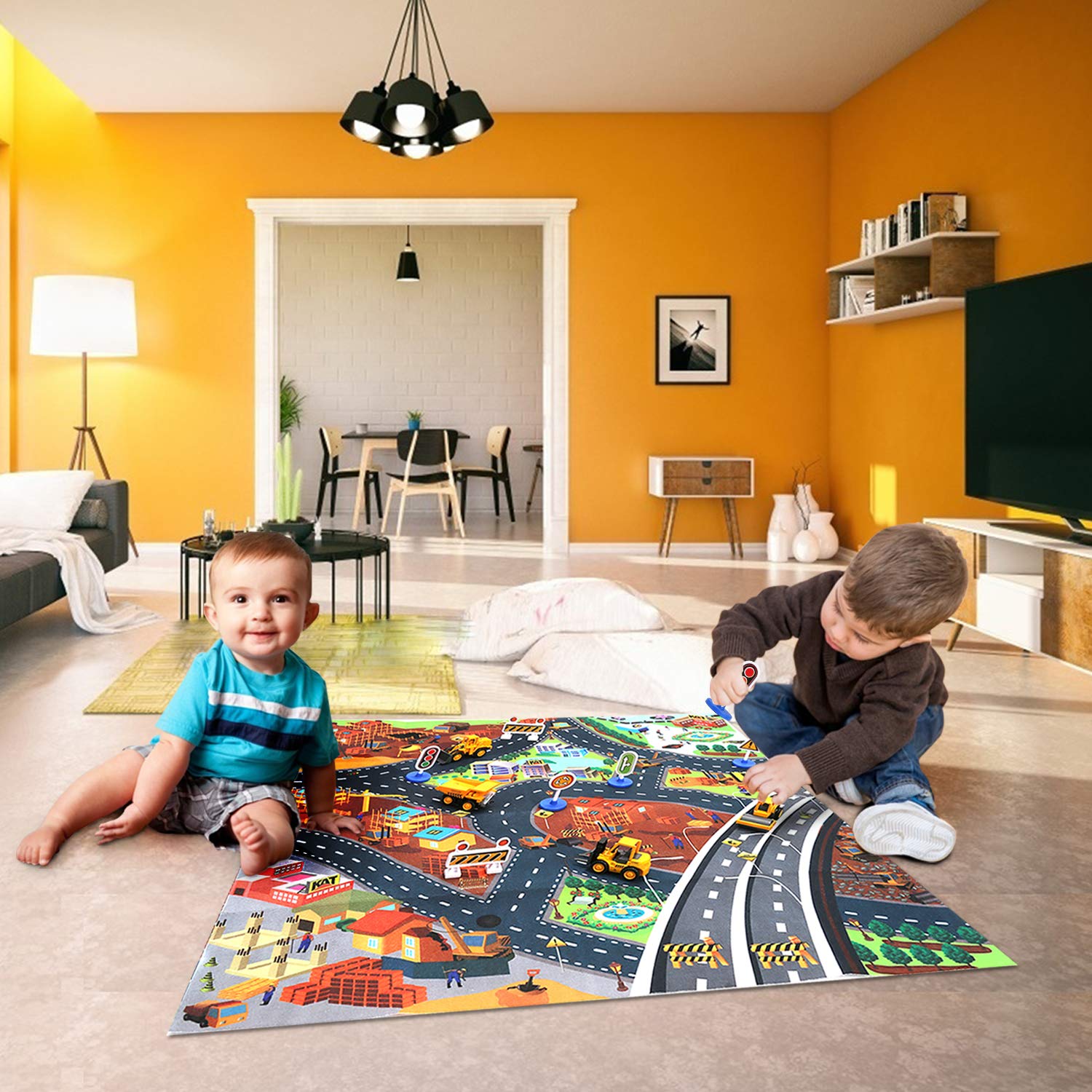 Construction Vehicles Truck Toys with Playmat