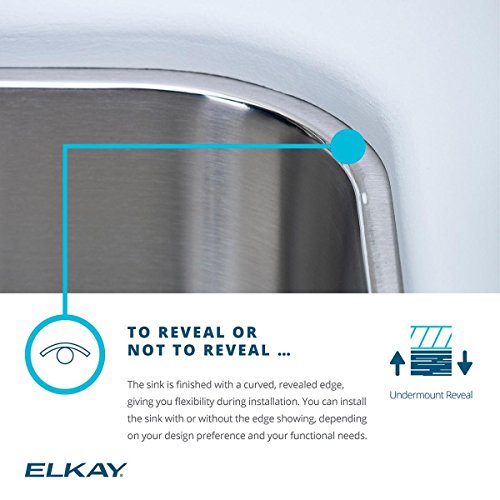 Elkay Lustertone ELUH3118 Equal Double Bowl Undermount Stainless Steel Kitchen Sink