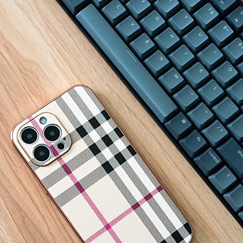LINXUXIE Phone Case for Apple iPhone 13 Pro Max, Fashion Leather Phone Case, Soft TPU Drop Protection Shockproof Protective Phone Holder Women