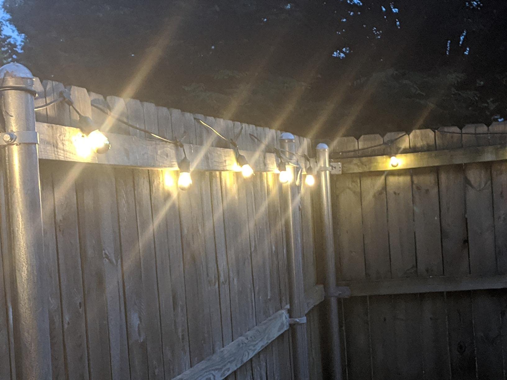 Brightech Ambience Pro LED Outdoor String Lights - 48 Ft Dimmable Patio Lights - Commercial Waterproof Porch String Lights for Outside, Backyard, Gazebo - 2W Anti Glare, Gold Tip Bulbs