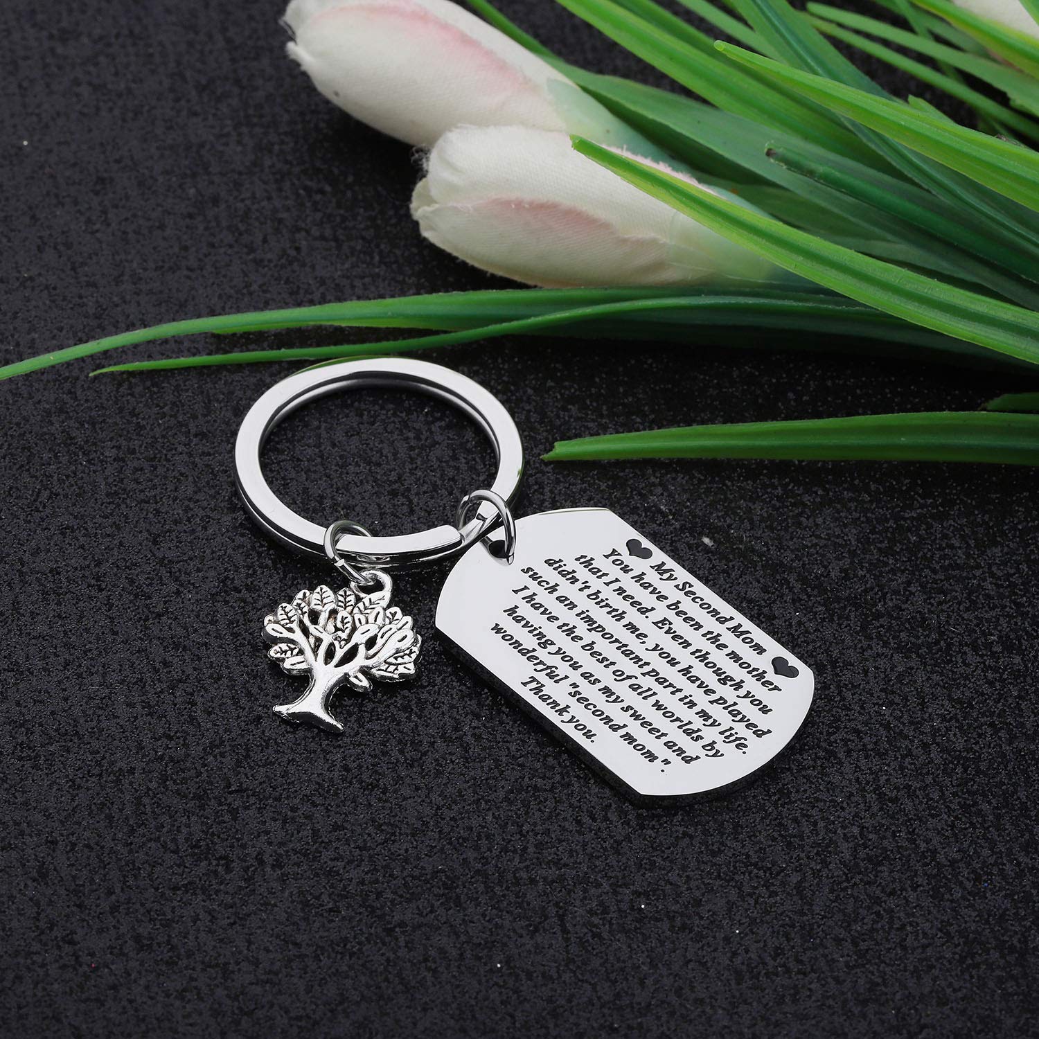 CYTING Second Mom Gift Step Mom Keychain My Sweet And Wonderful Second Mom Keychain Mothers Day Gifts From Daughter