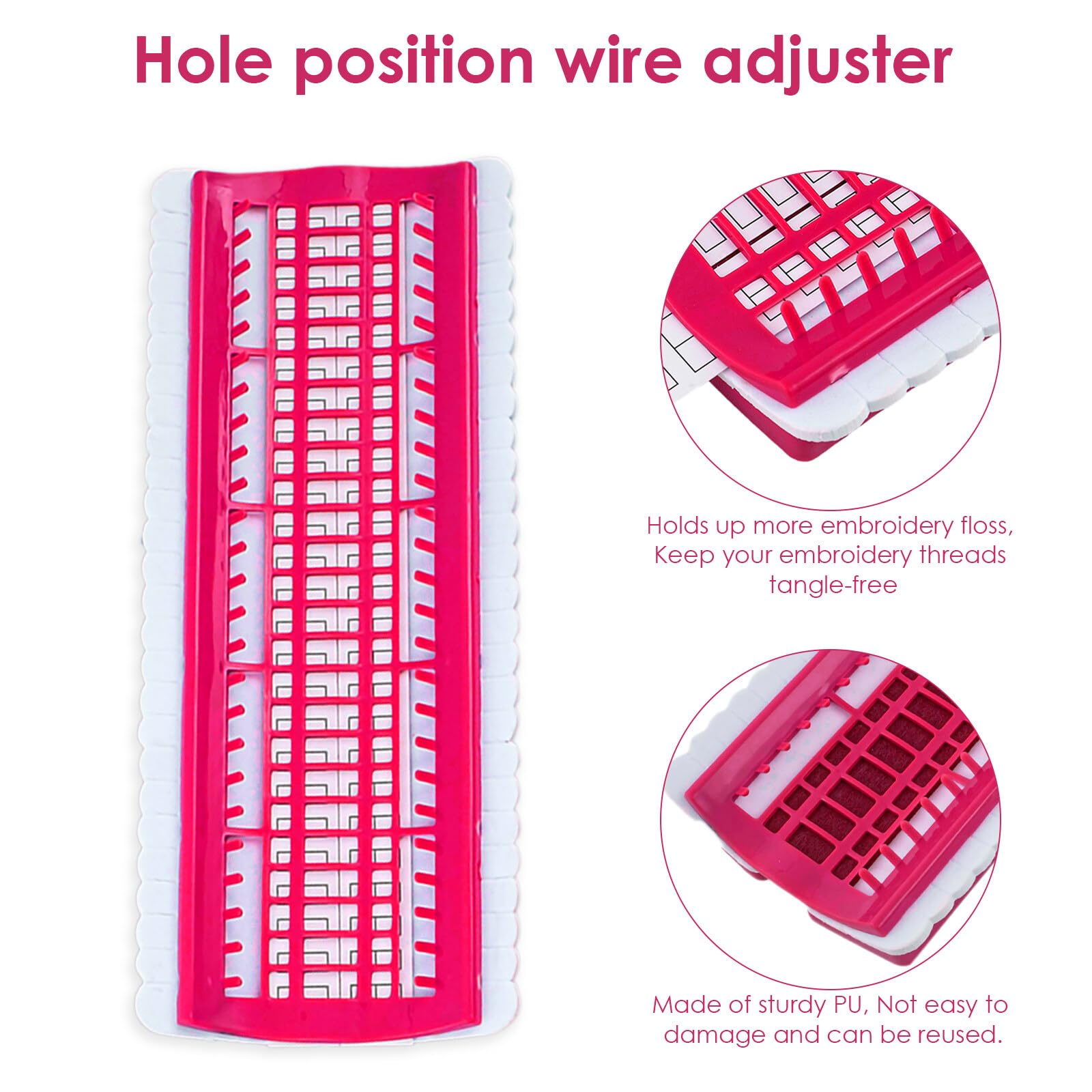 Felenny 50 Positions Floss Organizer Embroidery Shelf, Cross Stitch Thread Organizer Floss Bobbins Embroidery Thread Holder with 4 Blank Code Cards Sewing Tools for Thread Craft DIY Sewing Storage