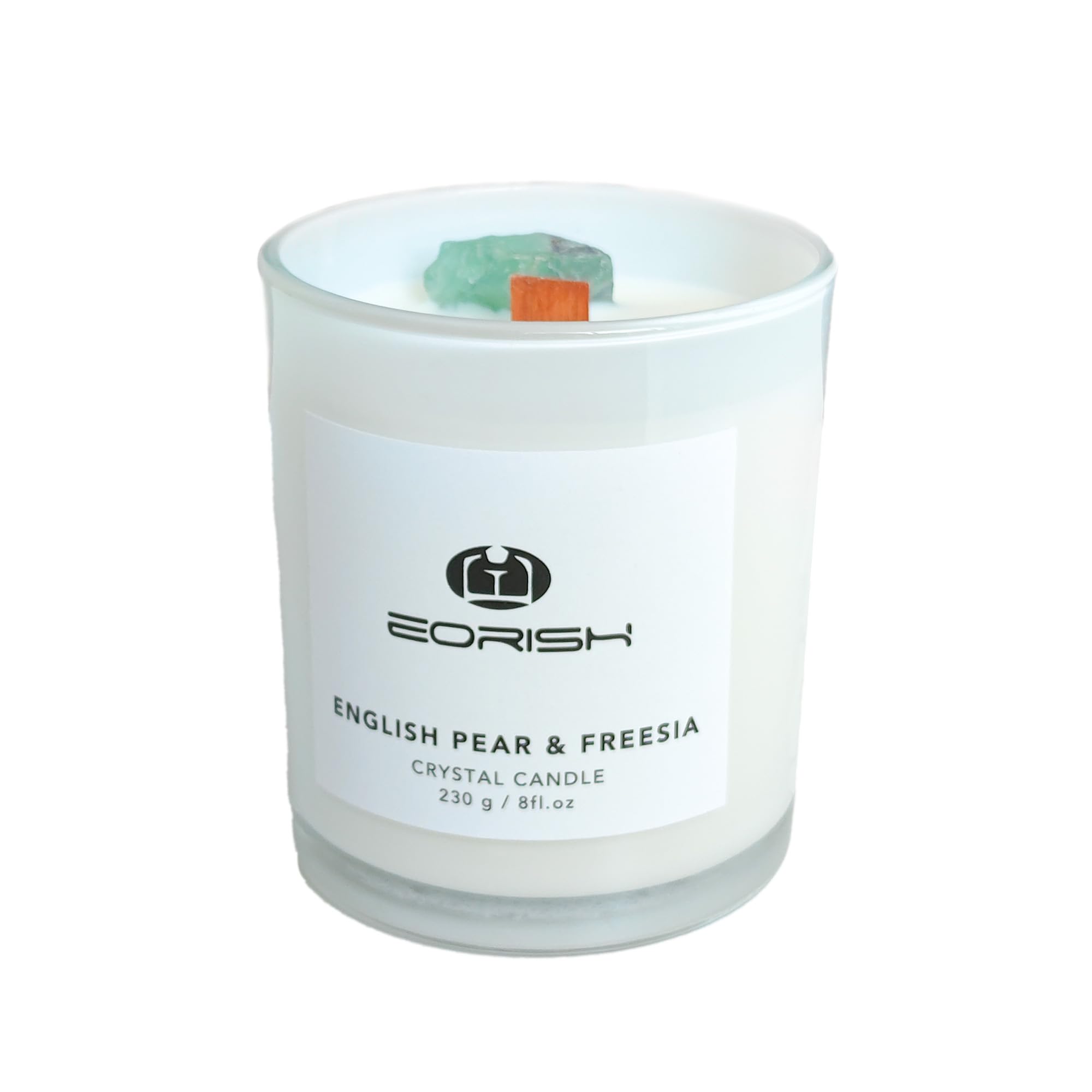 Candles with Crystals Inside, Healing Crystal Candles, Natural Candle for Home Scented, Pear & Freesia Scented Aromatherapy Candle Gift for Women