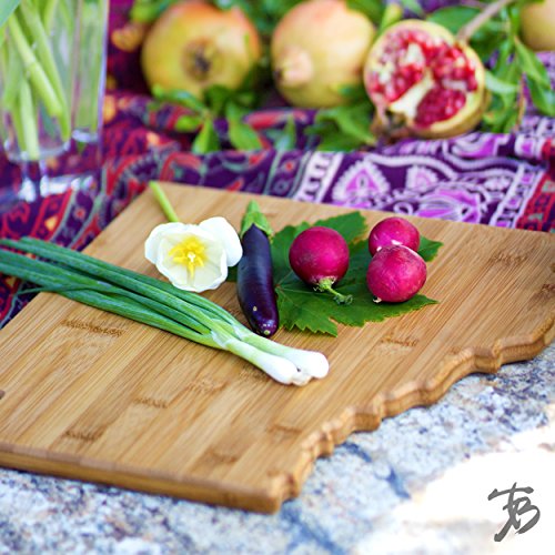 Totally Bamboo Arkansas State Shaped Cutting Board, Natural Bamboo