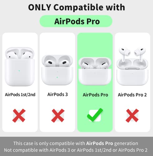 Vsagier for Airpods Pro Case Cover for Men with Lock, Military Armor Series Full-Body AirPod Pro Case with Keychain Cool Air Pod Pro Shockproof Protective Case for AirPods Pro, Black
