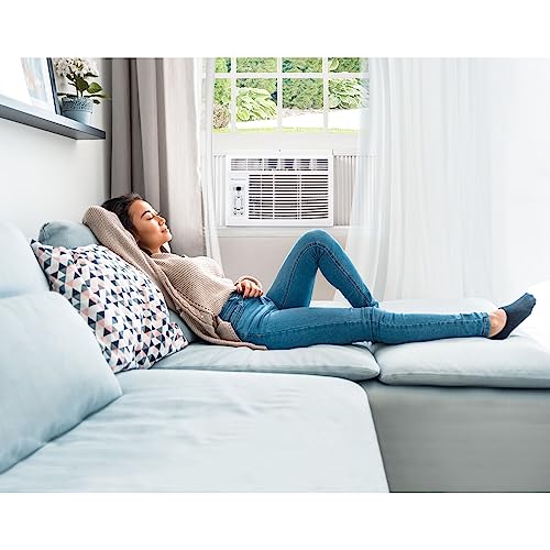 Keystone 5,000 BTU Window Mounted Air Conditioner & Dehumidifier with Smart Remote Control - Quiet Window AC Unit for Apartment, Living Room, Bathroom & Small Rooms up to 150 Sq.Ft.